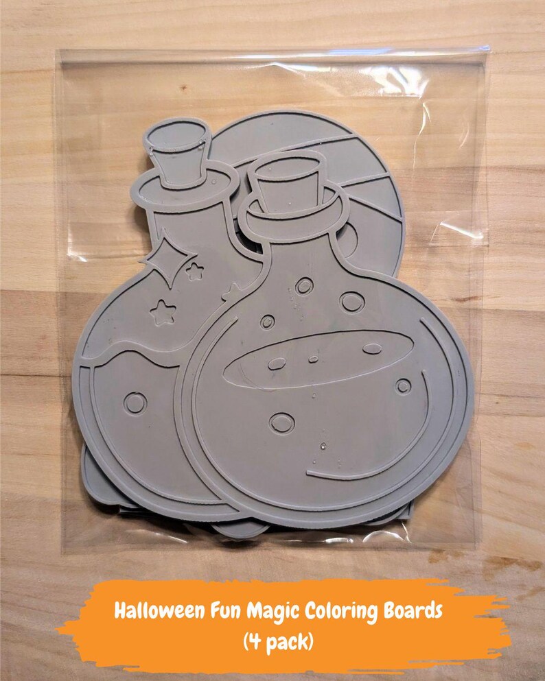 Washable Halloween Kid Coloring Craft | 4 Pack 3D Printed Reusable ...