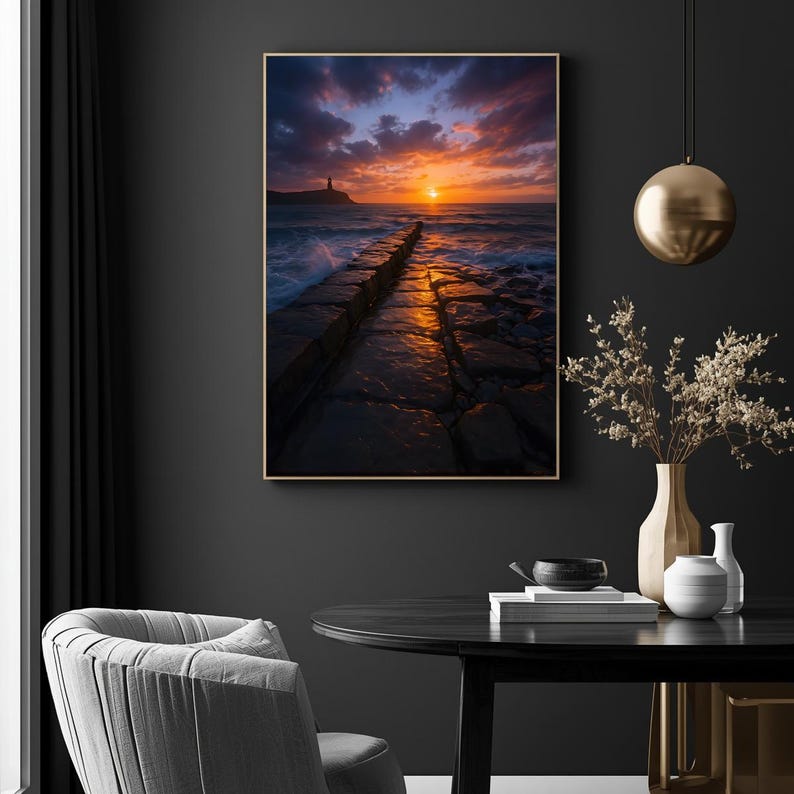 Ocean Sunset Wall Art, Coastal Landscape Photography, Dramatic Seascape ...
