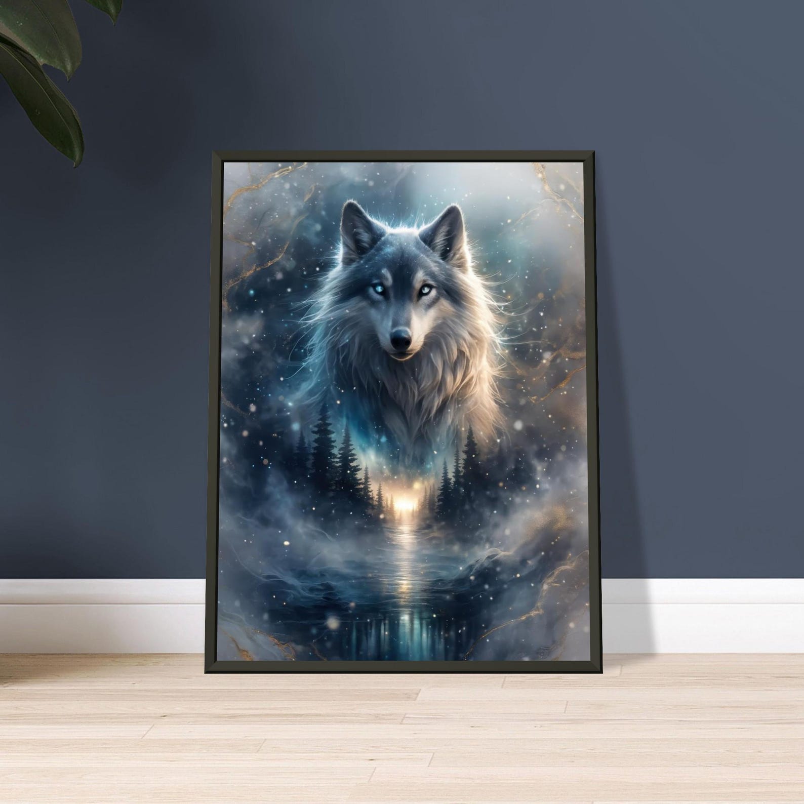 Mystical Wolf Poster, Fantasy Forest Scene, Nordic Decor - Etsy