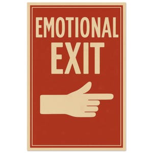 Emotional Exit Wall Art, Funny Office Poster, Retro Humor Poster ...