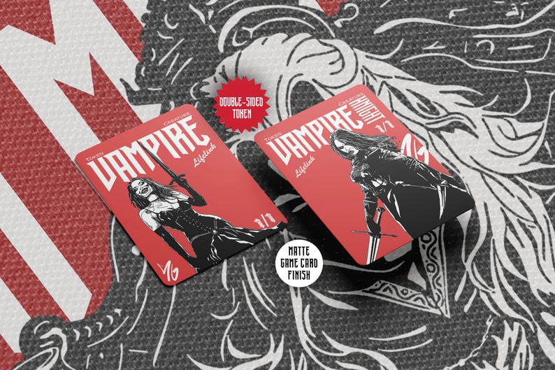 Vampire Lifelink Token Card - Double-sided Vampire Knight - MTG EDH ...