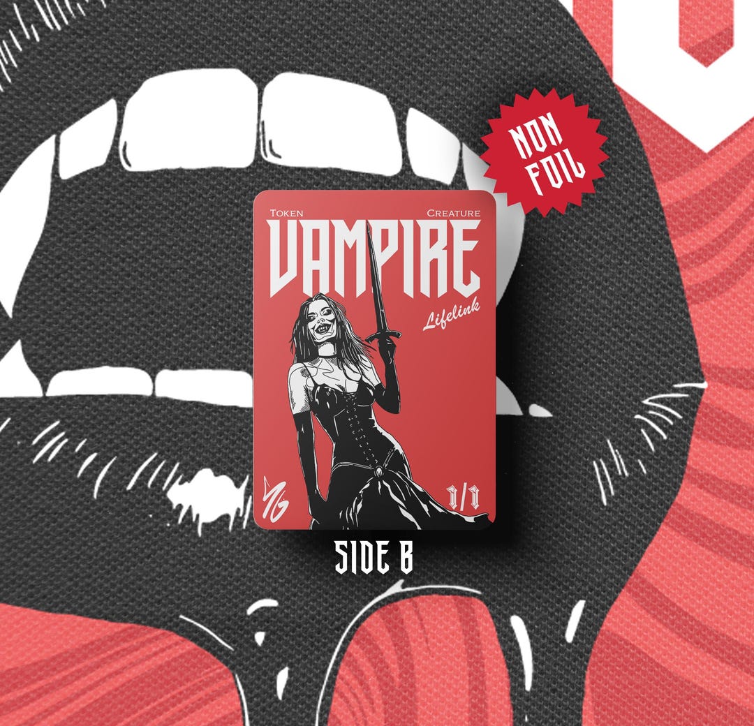 Vampire Lifelink Token Card - Double-sided Vampire Knight - MTG EDH ...