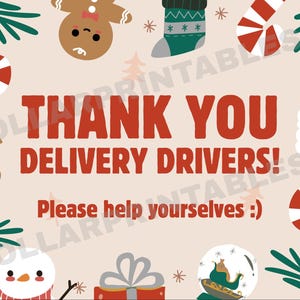 Holiday Delivery Driver Snack Cart Signs - Etsy