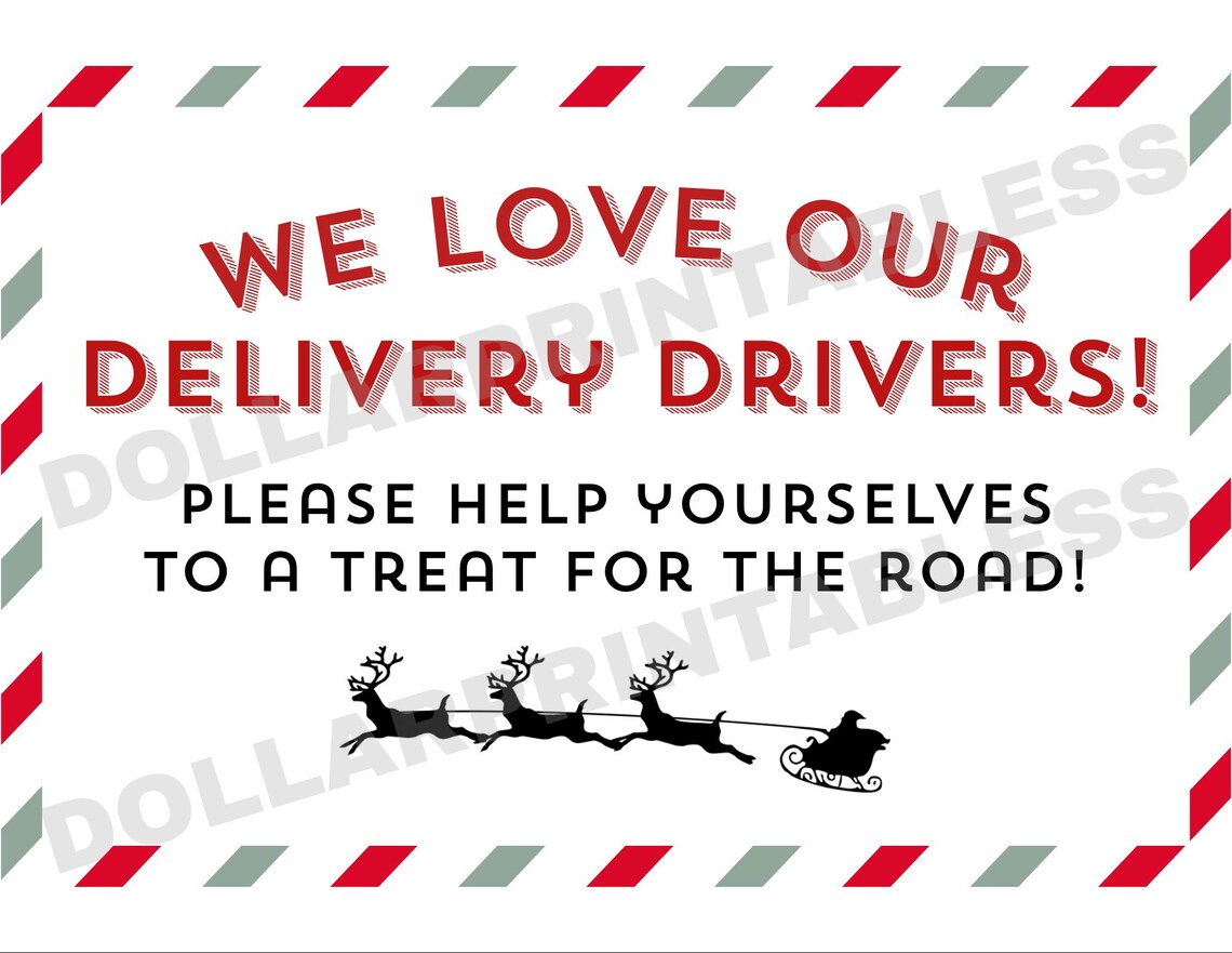 Holiday Delivery Driver Snack Cart Signs - Etsy