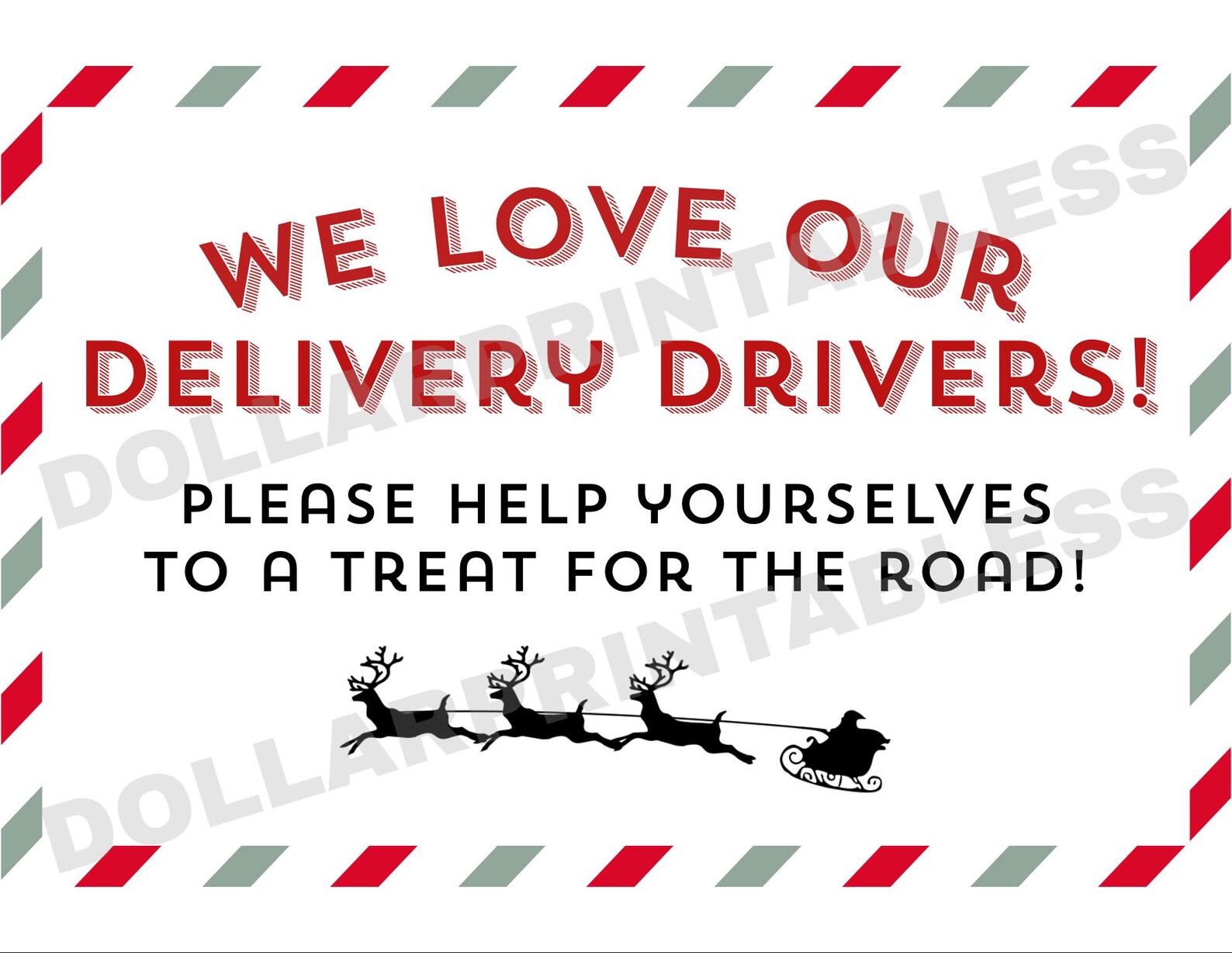 Holiday Delivery Driver Snack Cart Signs - Etsy