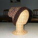 Knit Hat Stocking Cap Brown Folded Brim Multi Color Crown Wool Acrylic ...