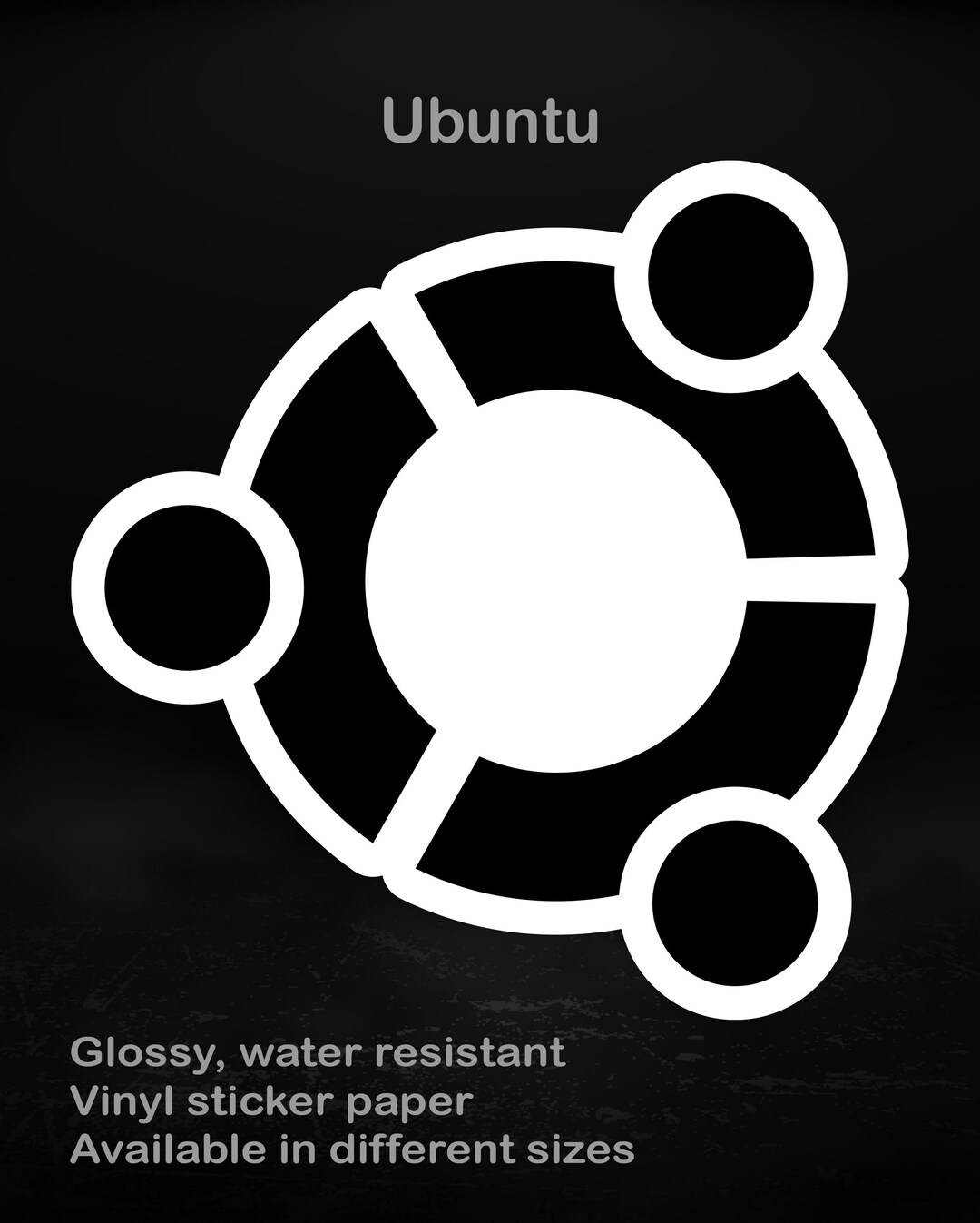 Ubuntu Black Logo Sticker | Minimal Matte Laptop Decal for Developers ...