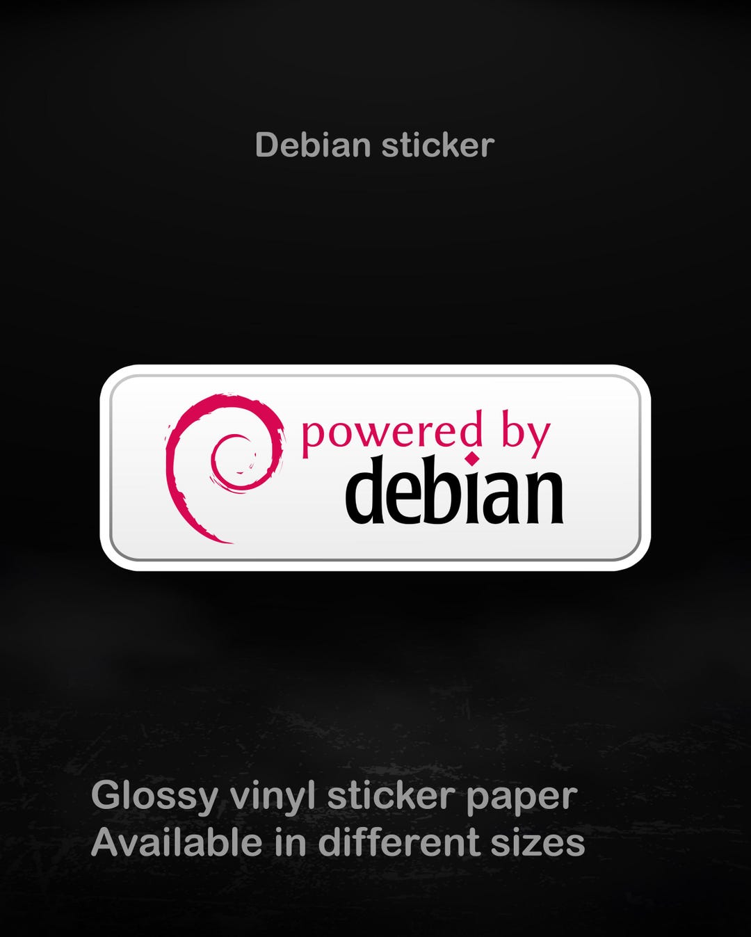 Powered by Debian Logo Sticker | Glossy Laptop Decal for Developers ...