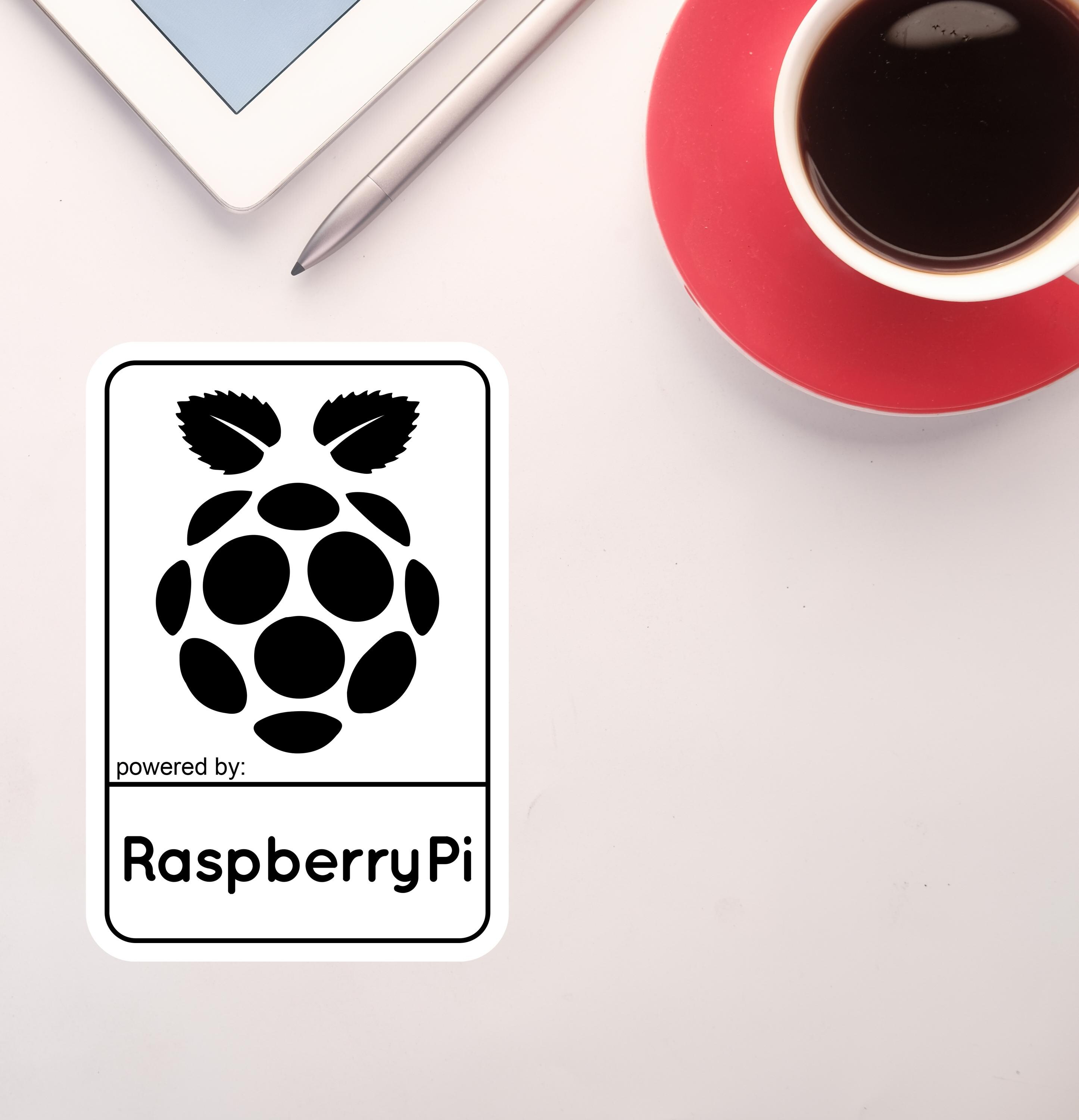 Powered by Raspberry Pi Black – Glossy Vinyl Sticker for Developers ...