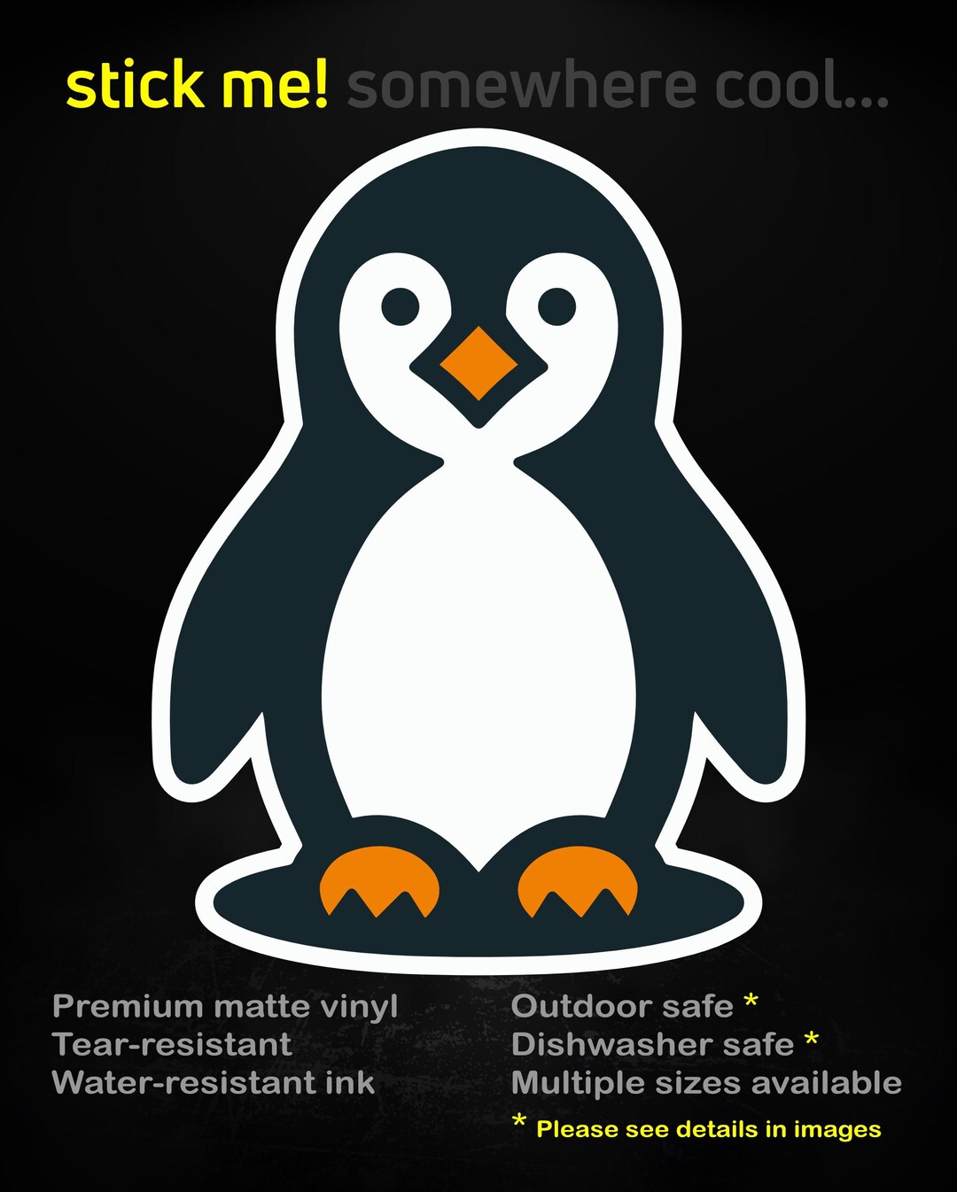 Tux Linux Penguin Sticker – Matte Vinyl Decal for Laptops – Open Source ...