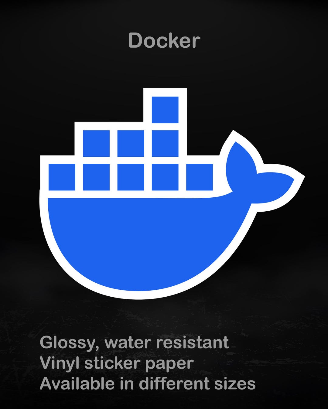 Docker Logo Sticker, Glossy Laptop Decal for Developers & Devops ...