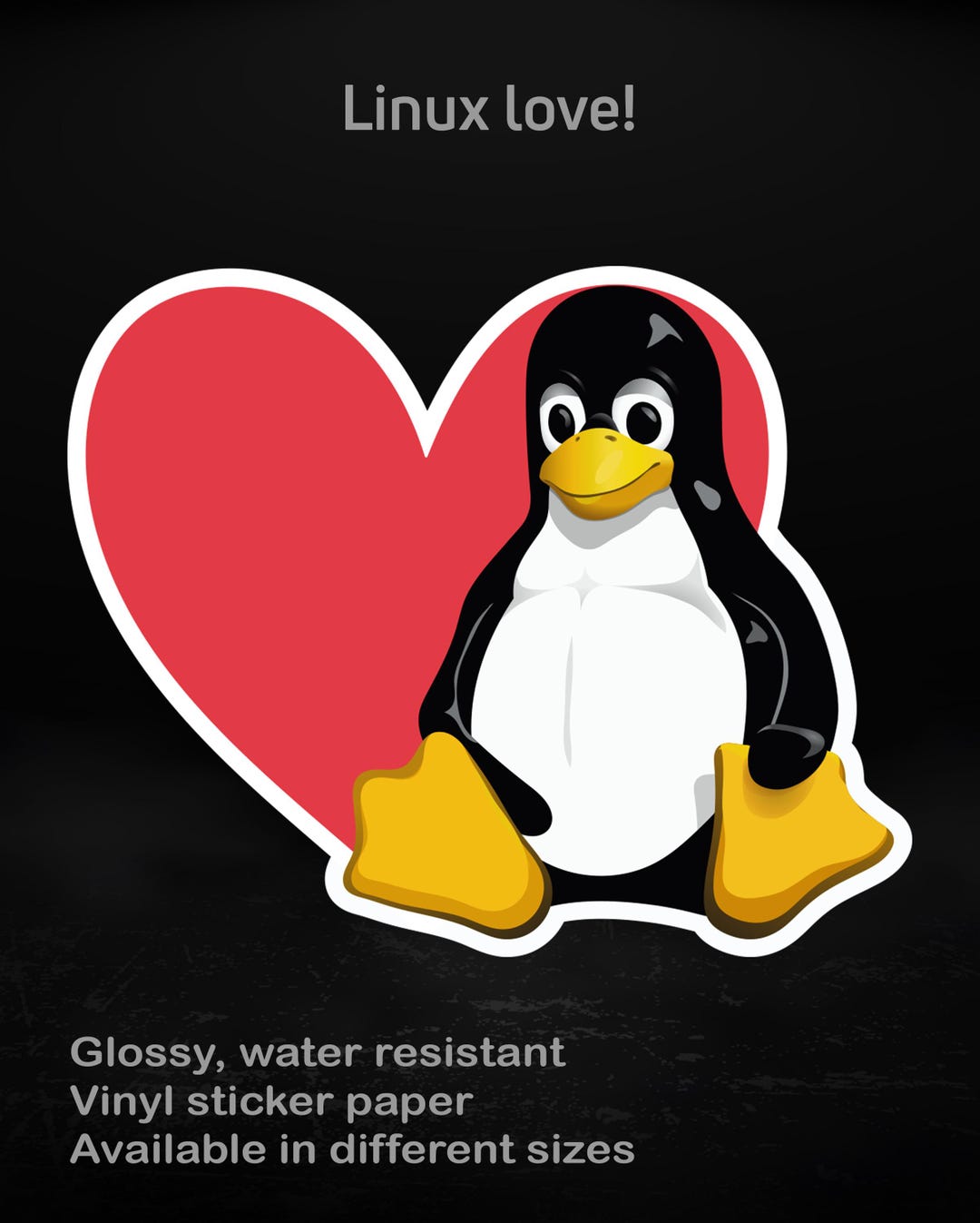 Linux Love Sticker – Tux Penguin, Open Source Vinyl Decal - Etsy