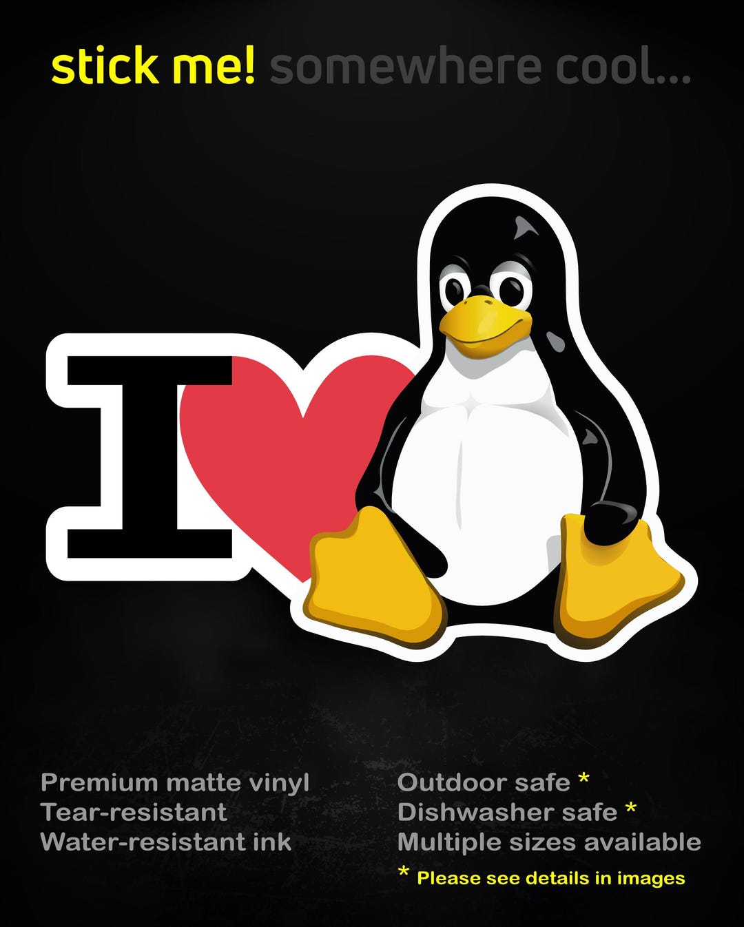 Linux Penguin Sticker – Tux Mascot Vinyl Decal for Programmers - Etsy