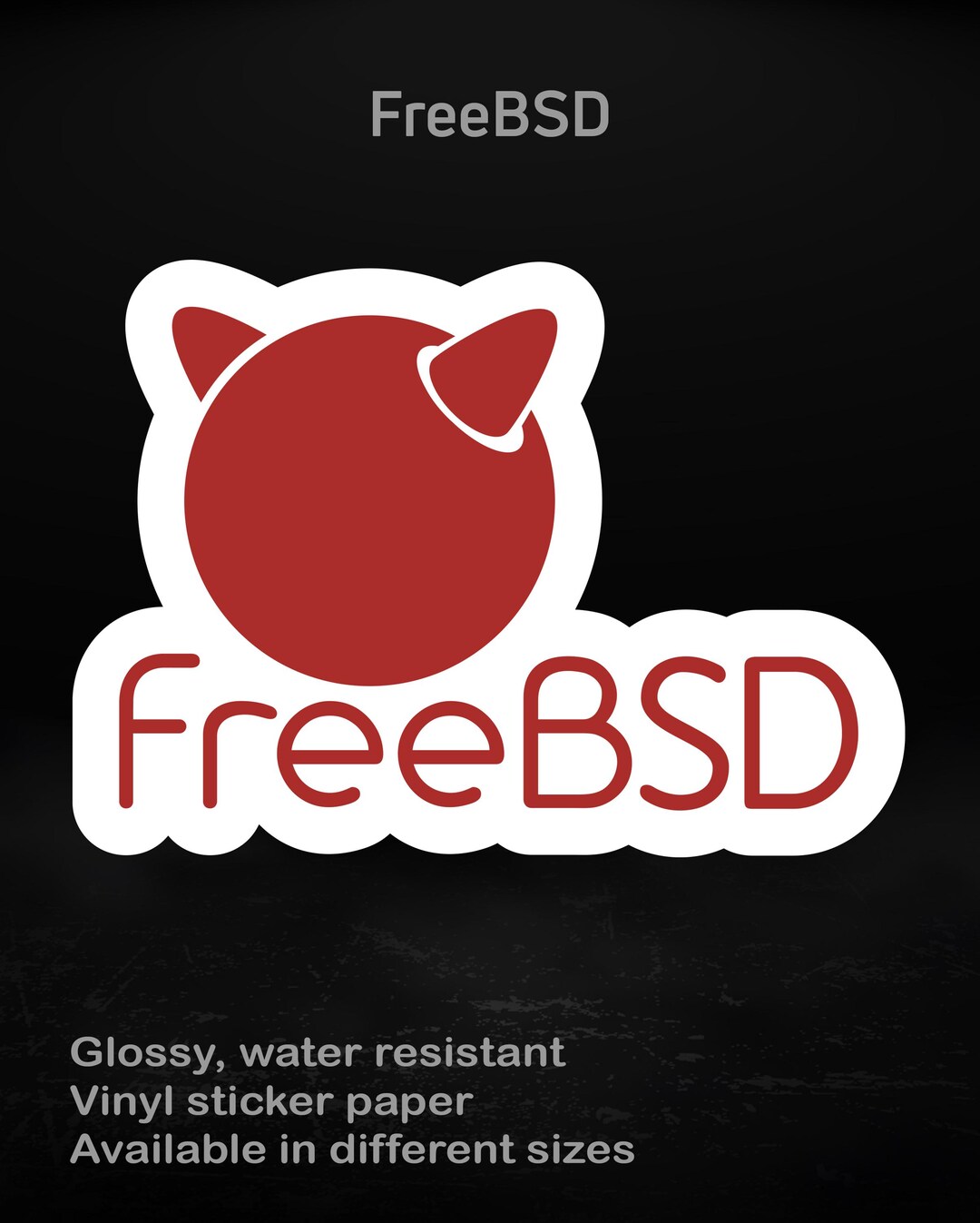 Freebsd Red Logo – Glossy Vinyl Sticker for Sysadmins & Unix ...