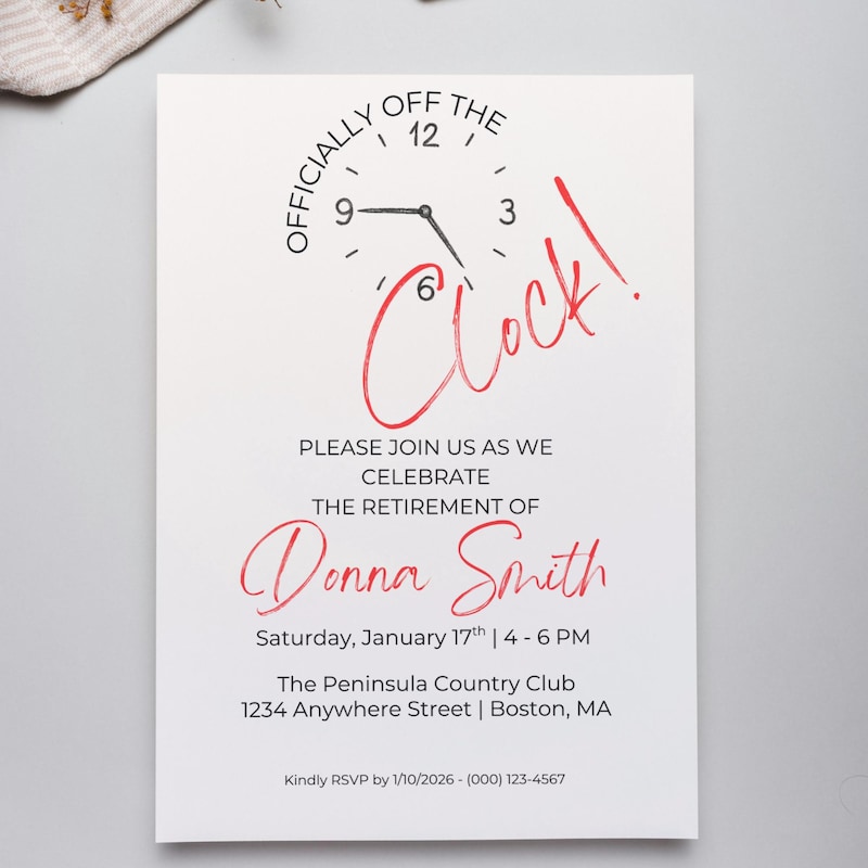 Retirement Clock Template - Etsy