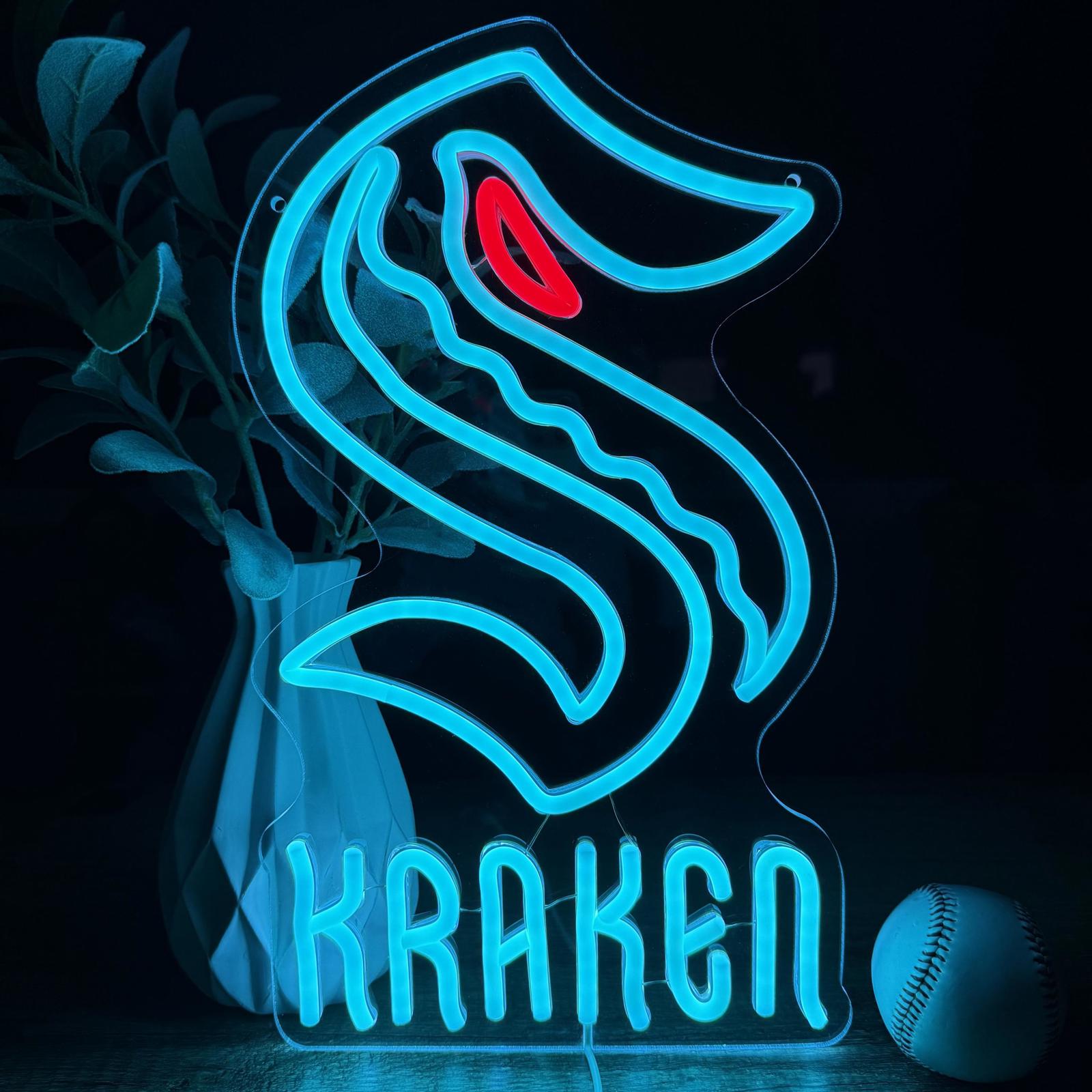 Kraken Neon Sign: Vibrant LED Hockey Fan Decor - Etsy