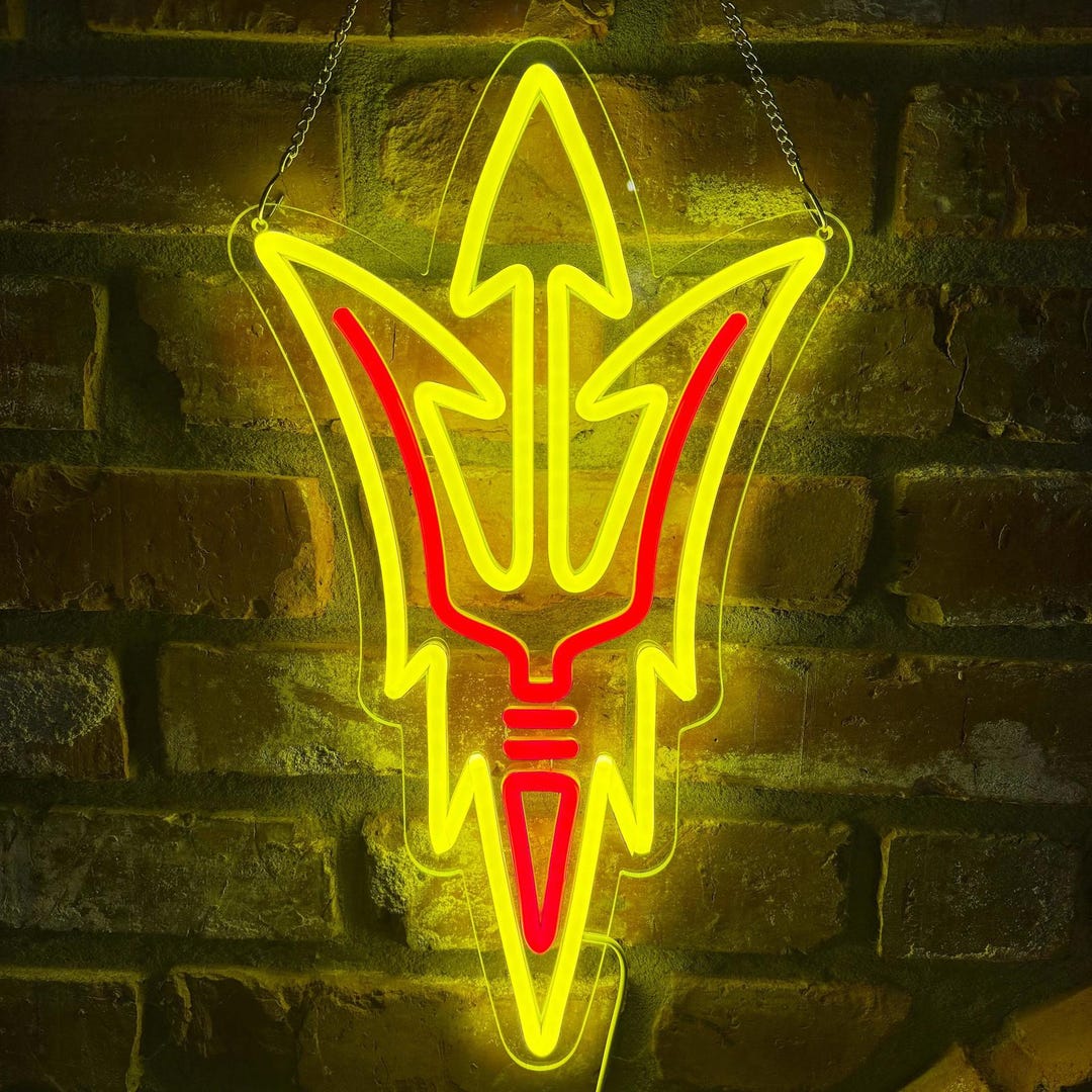 Handmade ASU Neon Sign Arizona State University Trident Logo for Sun ...