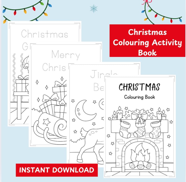 Christmas Colouring Activity Book - Etsy
