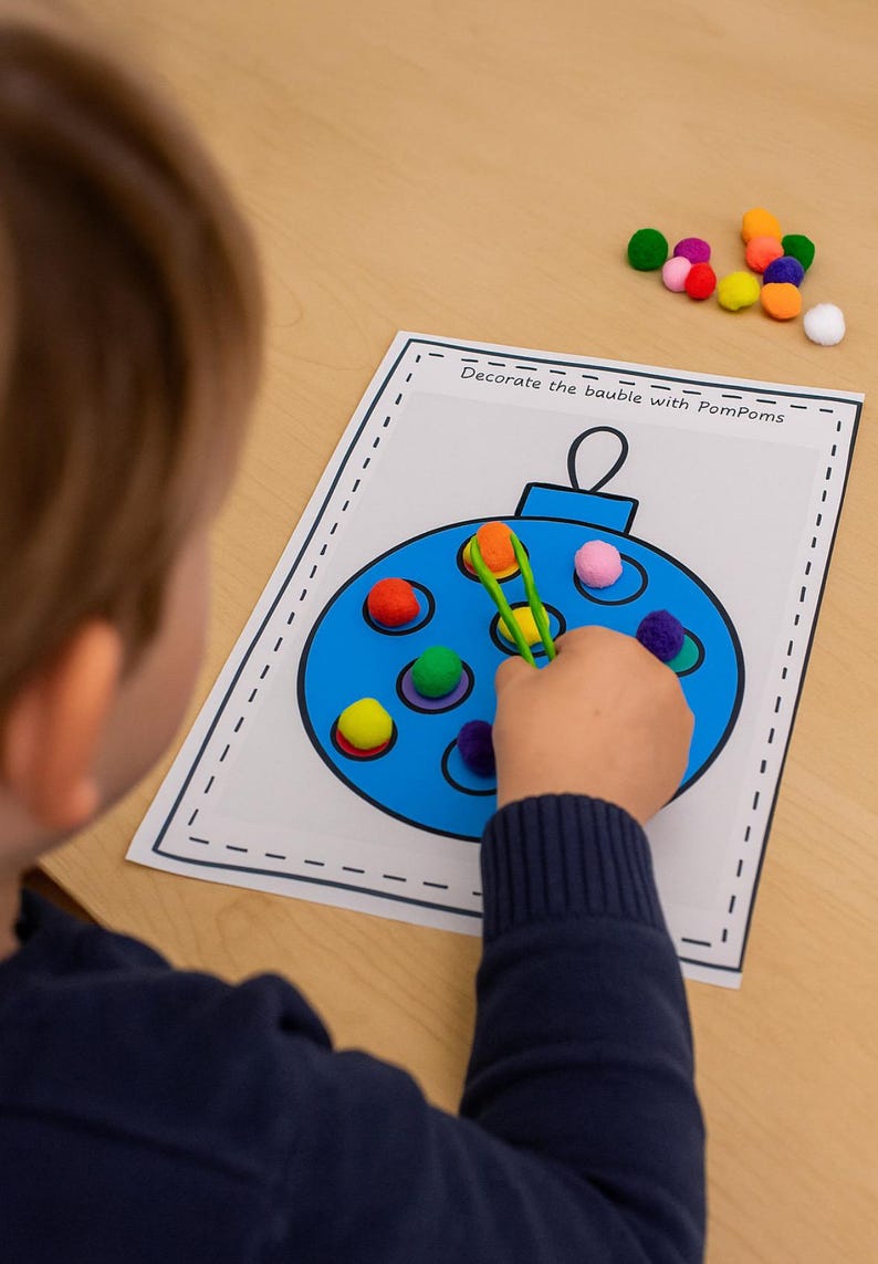Christmas Fine Motor Pom Pom Activity Pack | EYFS and Reception ...