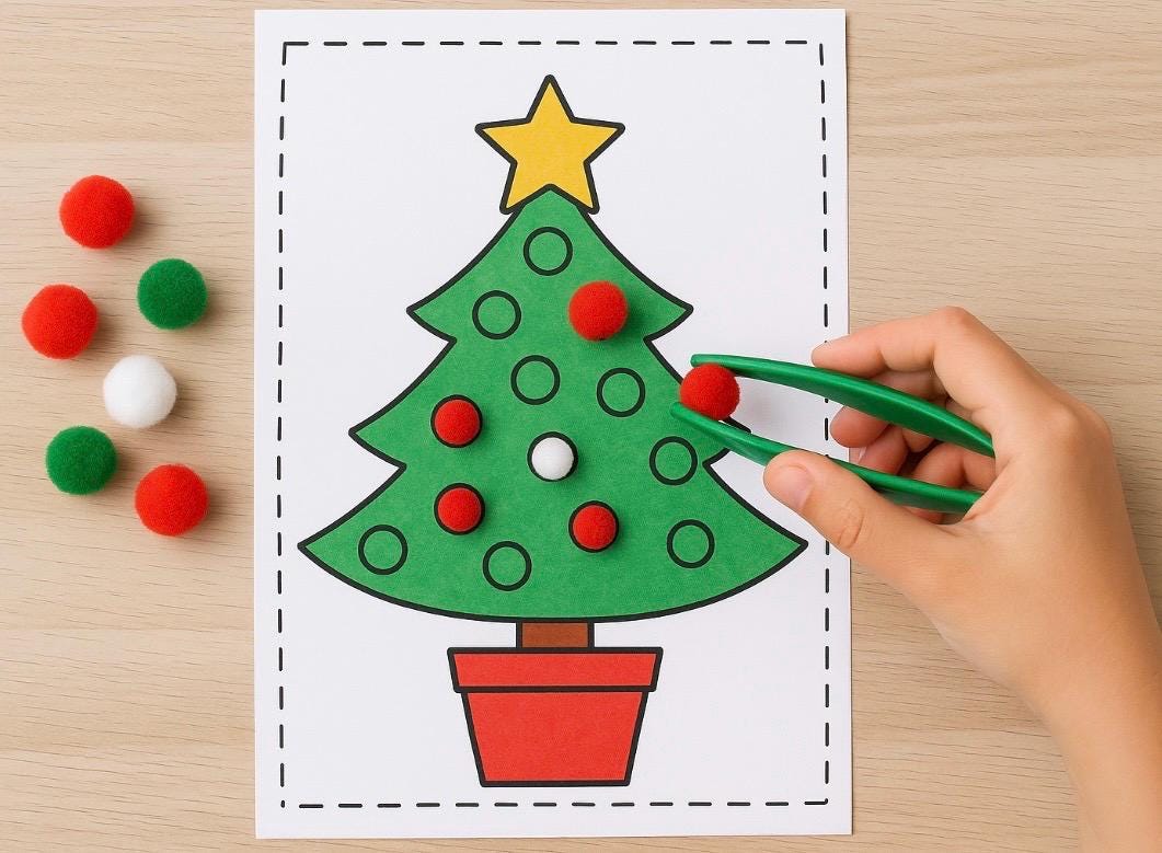 Christmas Fine Motor Pom Pom Activity Pack | EYFS and Reception ...