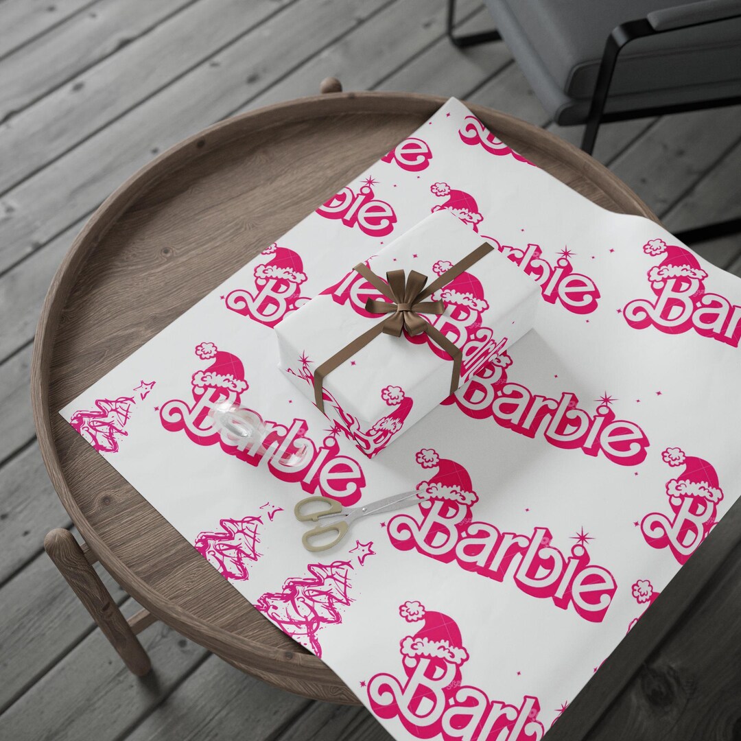 Barbie Logo Pattern Wrapping Paper | Pink Holiday Print - Etsy