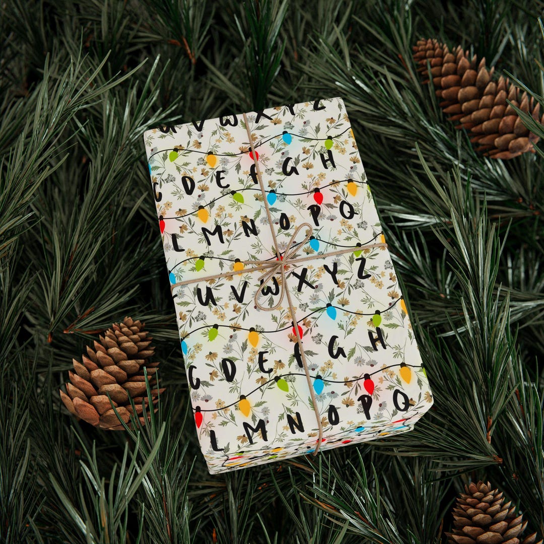 Stranger Things Inspired Wrapping Paper, Joyce's Light Wall Gift Wrap ...