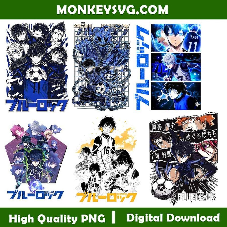 Blue Lock Anime Design Bundle SVG PNG, Sport Anime Merch Png, Handsome ...
