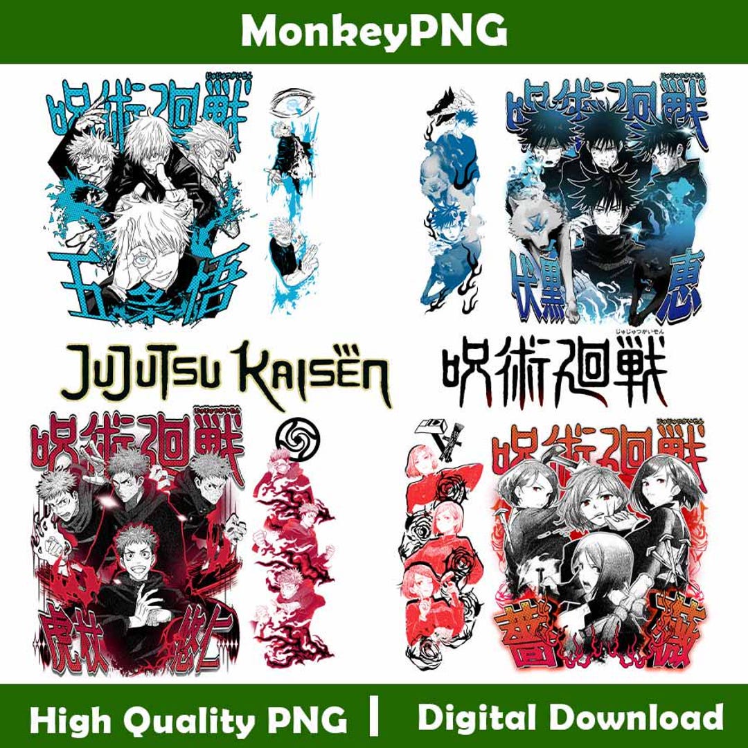 Jujutsu Kaisen PNG File, Sweatshirt Sleeve Print, Gojo Idatori Megumi ...