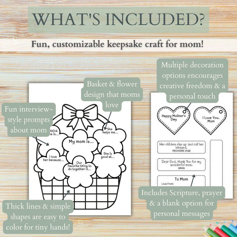 Christian Mother's Day Flower Craft for Kids - Printable Proverbs 31:28 ...