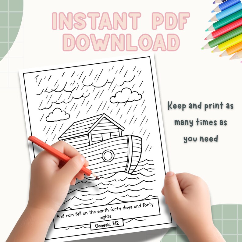 Noah's Ark Printable Activity Pack | 15+ Page Bible Lesson | Craft ...