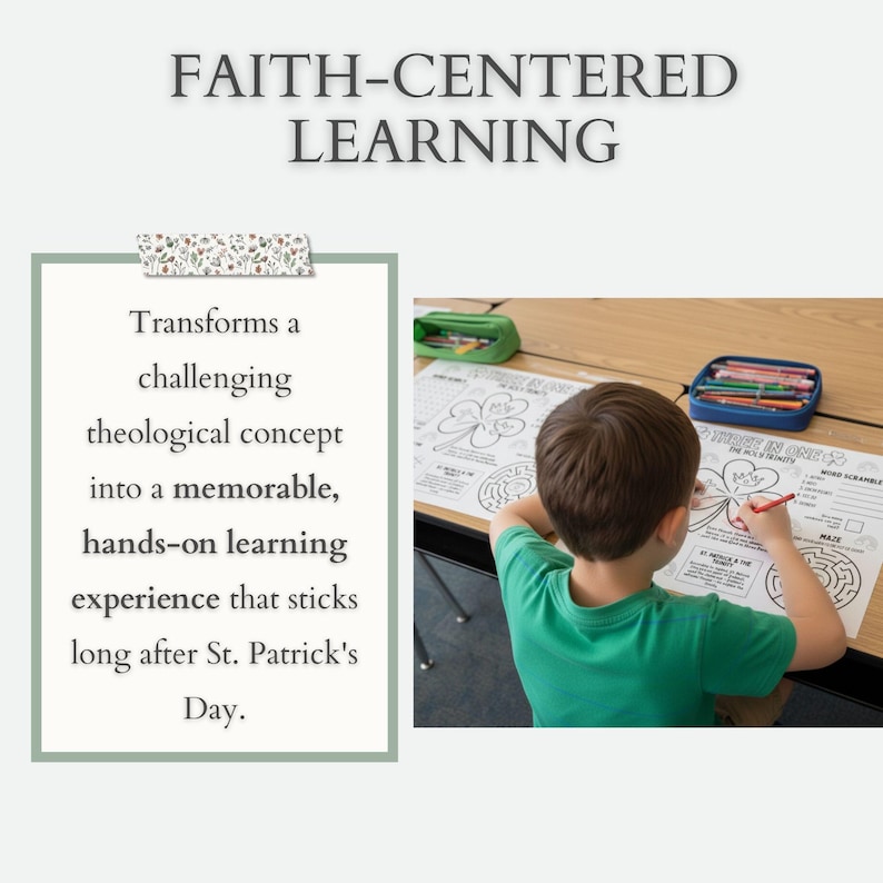 Printable Christian St Patrick's Day Activity Placemat – Holy Trinity ...