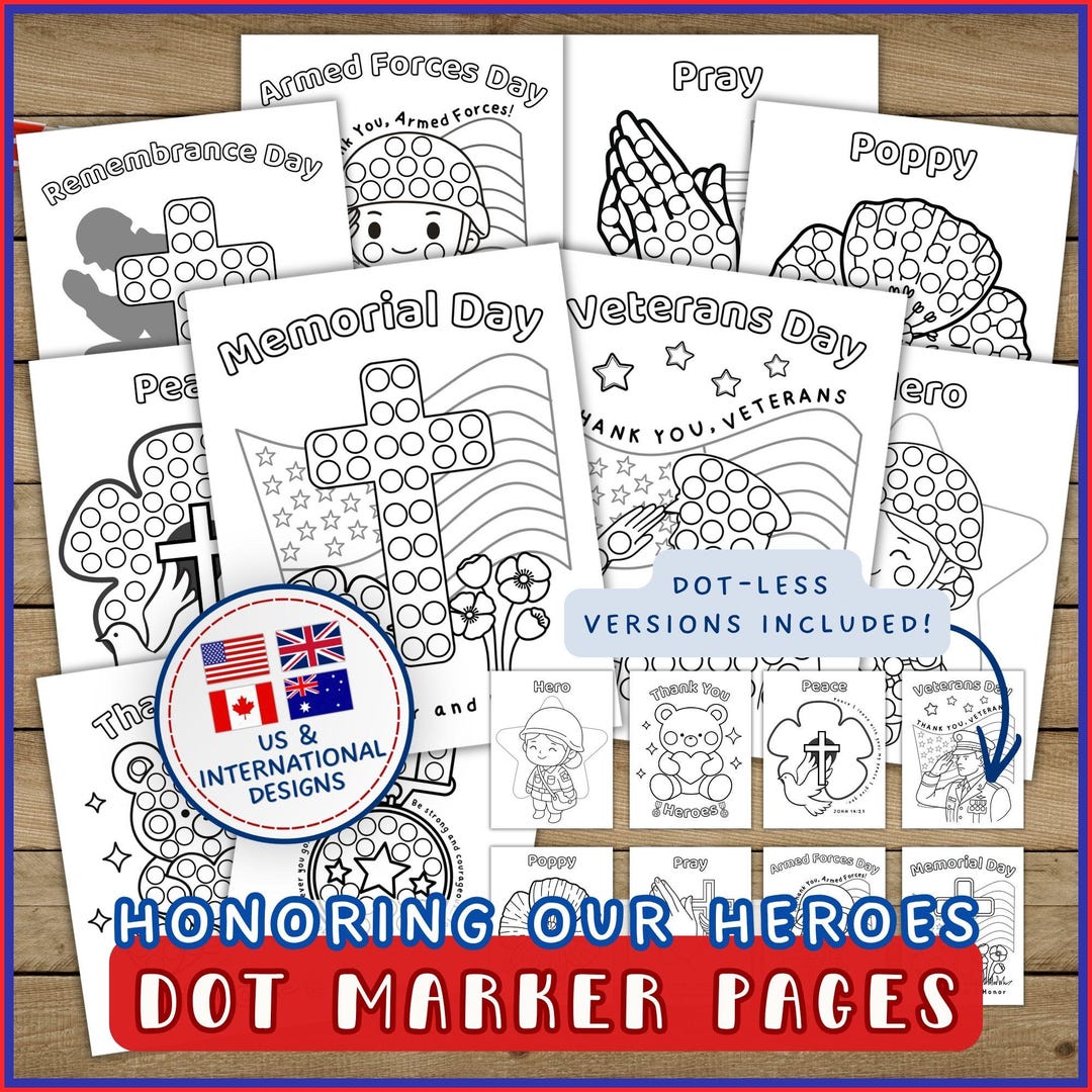 Honoring Heroes - Printable Christian Dot Marker Pages for Memorial ...