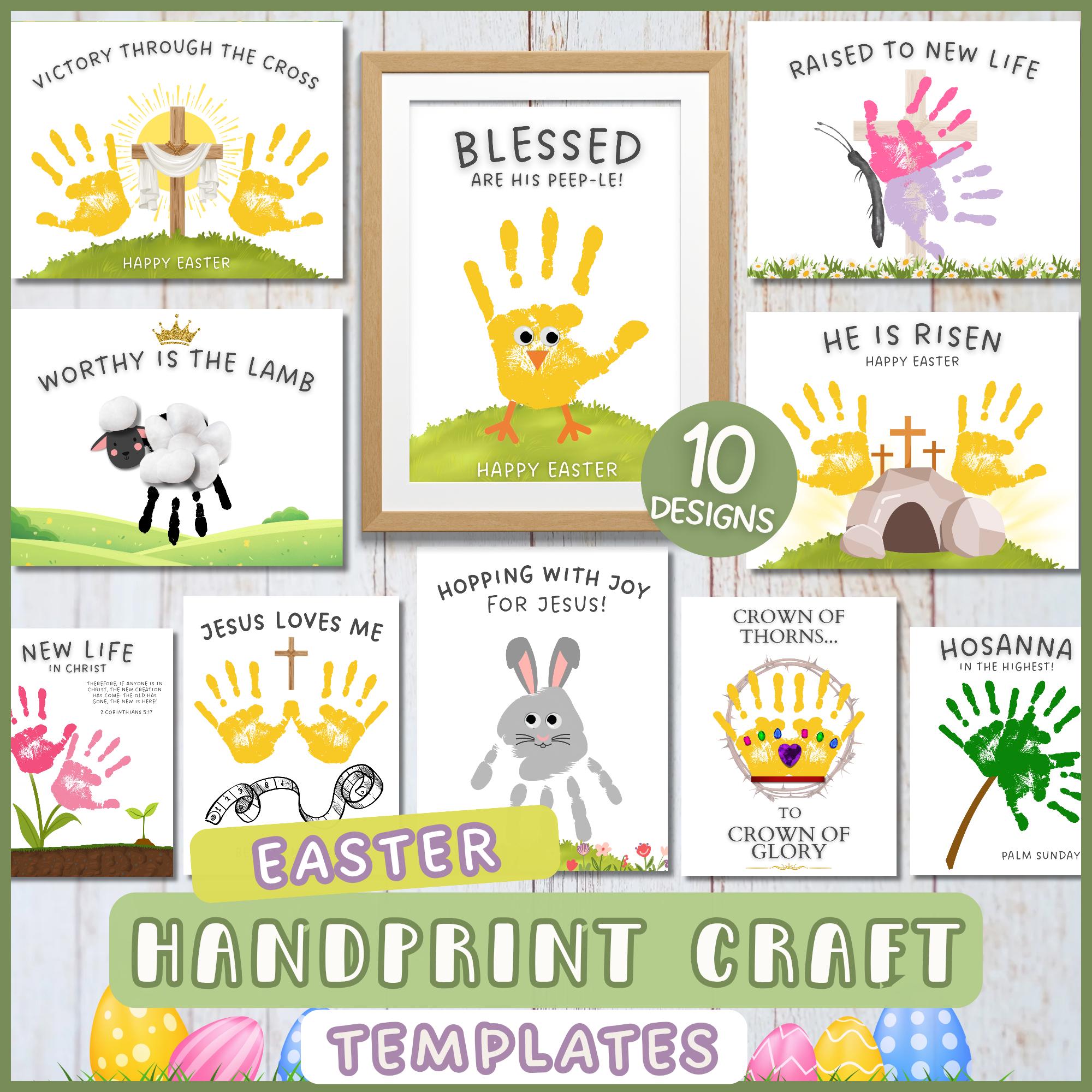 Printable Christian Easter Handprint Templates - 10 Religious Easter ...