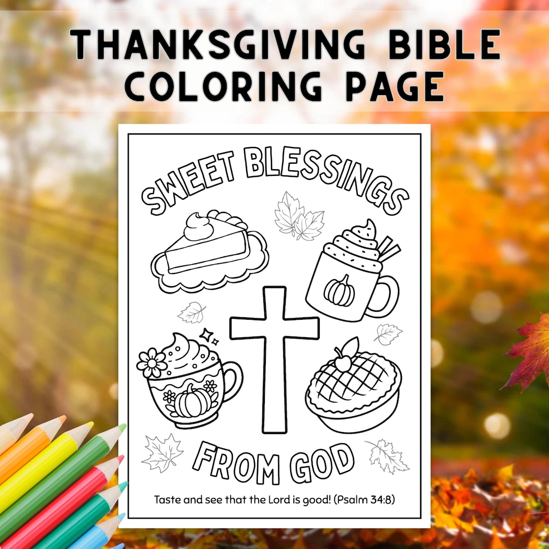 Thanksgiving Coloring Page | Sweet Blessings From God (PDF) - Etsy