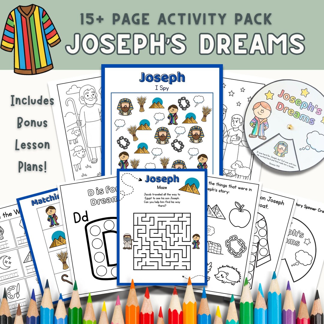 Joseph’s Dreams Bible Activity Pack | Multi-age Christian Homeschool ...
