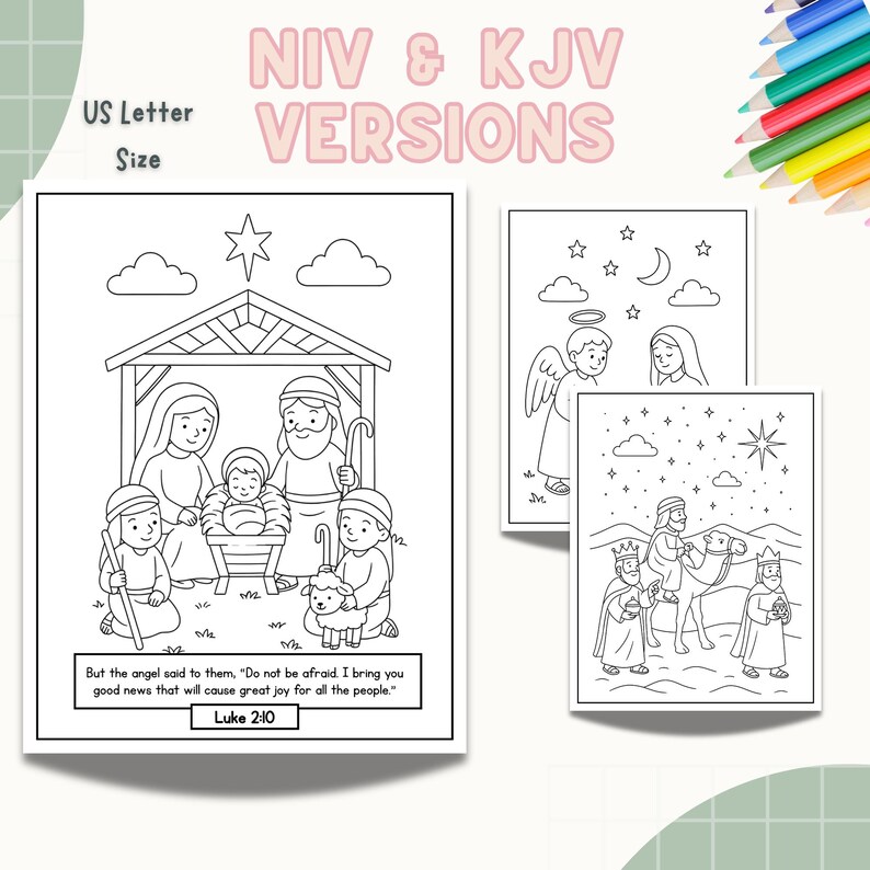 Nativity Activity Pack for Kids | Preschool Christmas Bible Worksheets ...