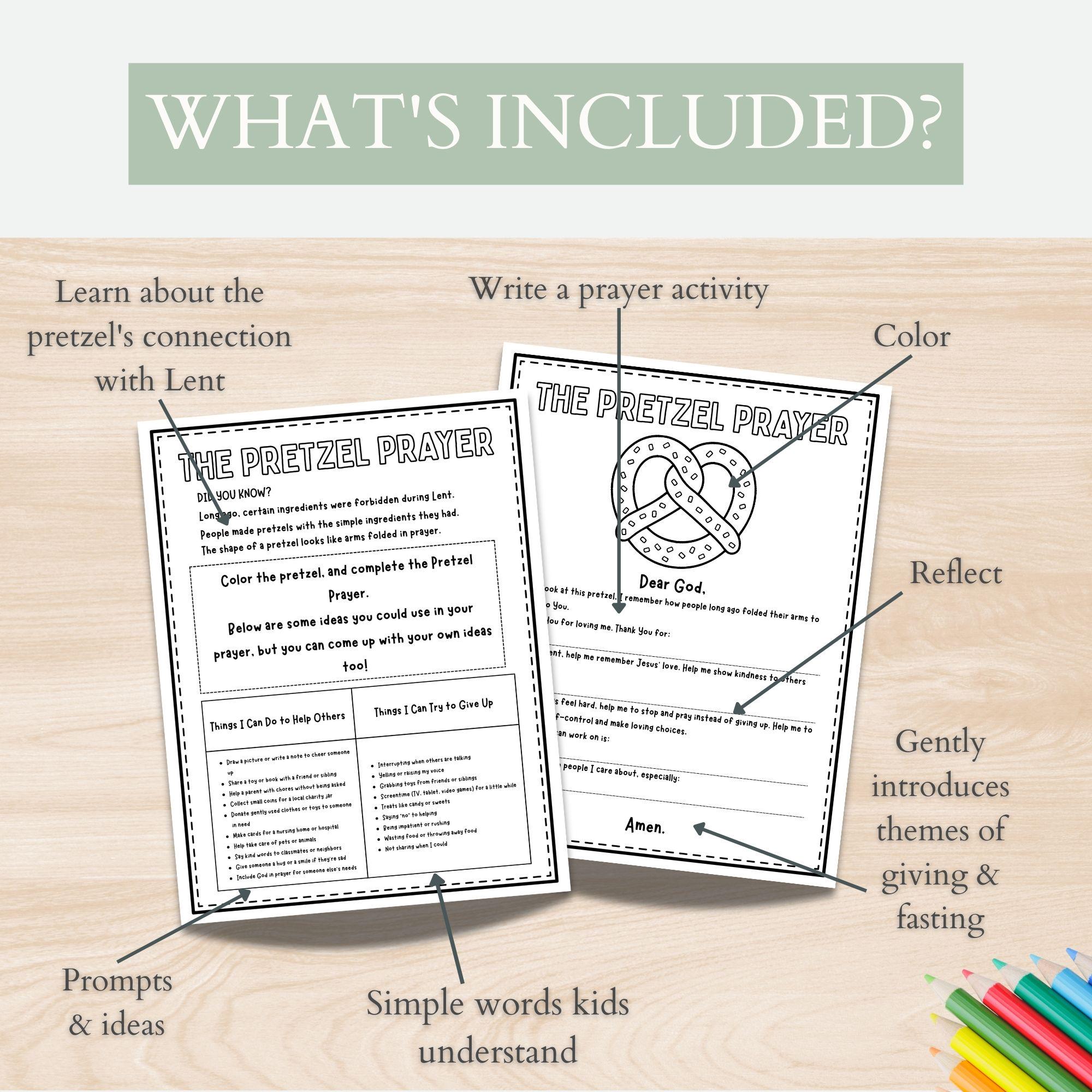 Lent Pretzel Prayer Activity – Christian Kids Printable - Etsy