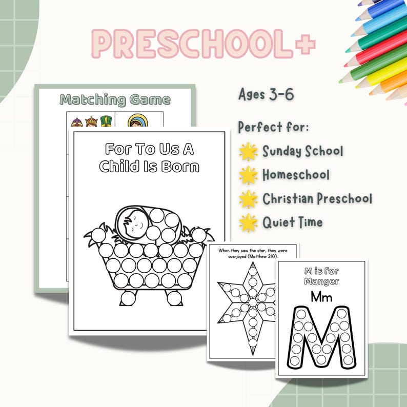 Nativity Activity Pack for Kids | Preschool Christmas Bible Worksheets ...