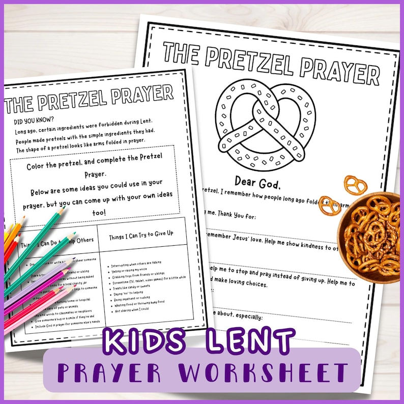 Lent Pretzel Prayer Activity – Christian Kids Printable - Etsy