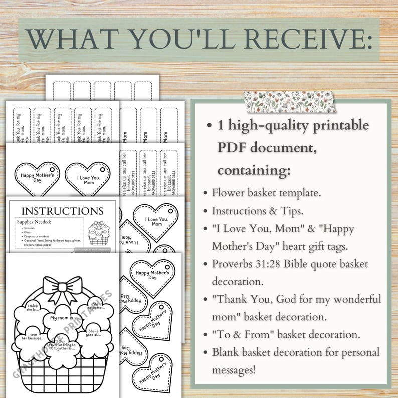 Christian Mother's Day Flower Craft for Kids - Printable Proverbs 31:28 ...