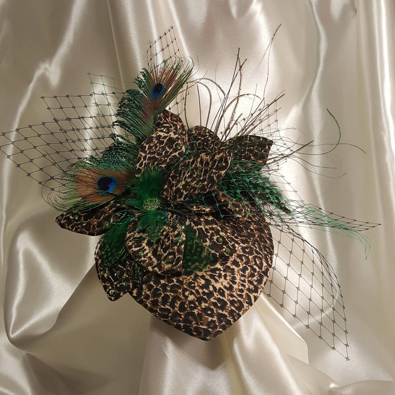 Leopard Feather Teardrop Hat Formal Hat Fascinator Cocktail - Etsy