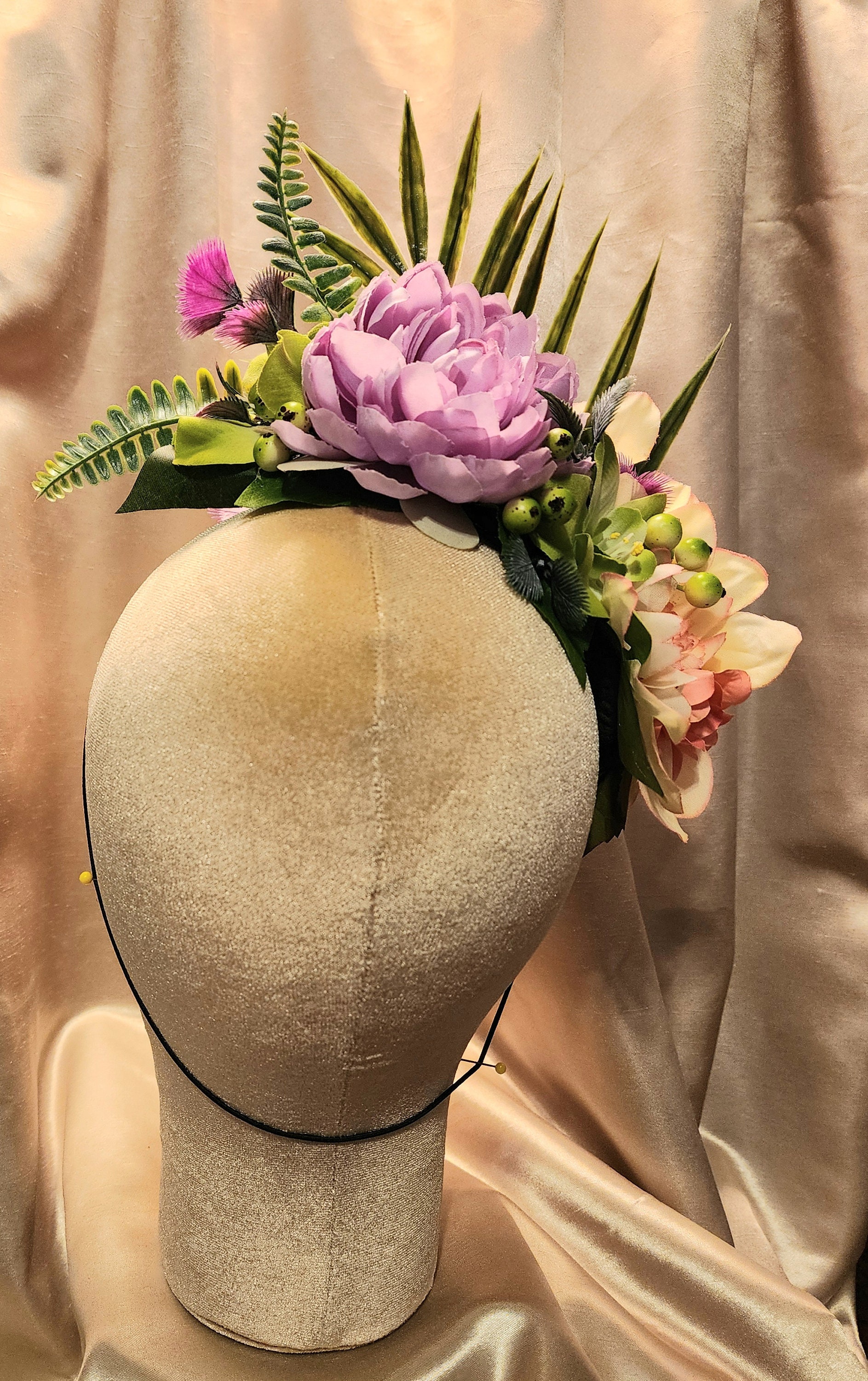 Tropical Headpiece, Comb With Hat Elastic,tiki Oasis, Tropical ...