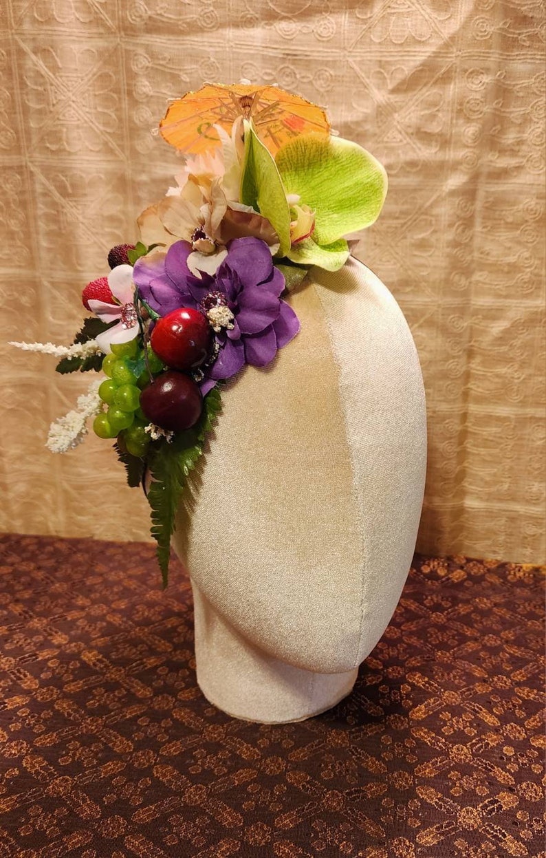 Tiki Fruit Headpiece,tiki Headdress,tiki Style Headband ,tropical Hair ...