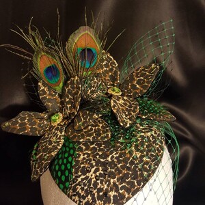 Leopard Feather Teardrop Hat Formal Hat Fascinator Cocktail - Etsy