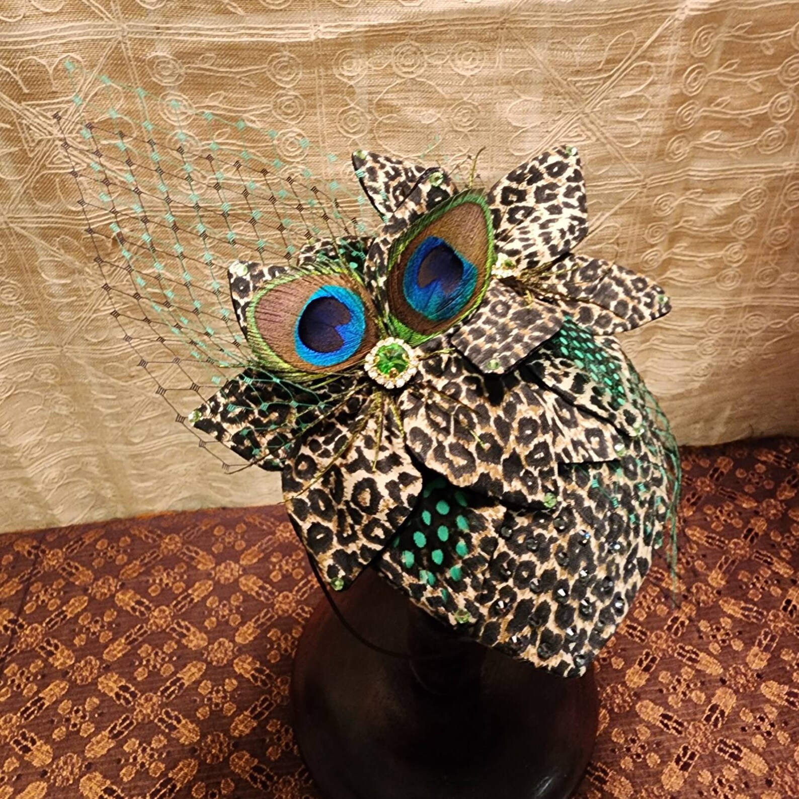 Leopard Feather Teardrop Hat Formal Hat Fascinator Cocktail - Etsy
