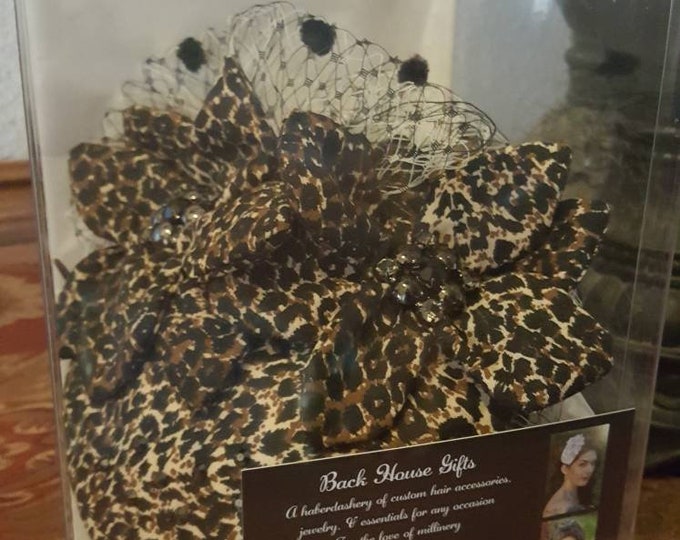 Leopard Fascinator, Formal Hat, Cocktail Hat, Small Hat, Hair Accessory ...