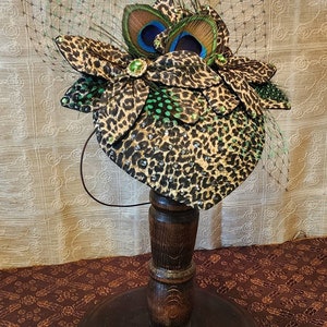 Leopard Feather Teardrop Hat Formal Hat Fascinator Cocktail - Etsy