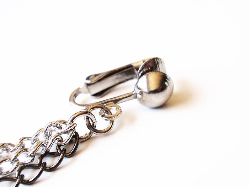 Triple Chain Clip on Ear Cuff (single-side) - Etsy