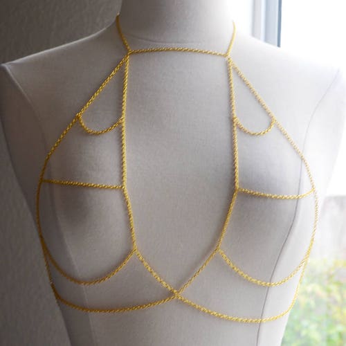 Body Chain Bra Chain Harness Bralette Harness Chain - Etsy