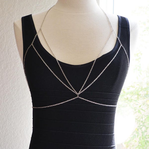 Silver Body Chain - Etsy